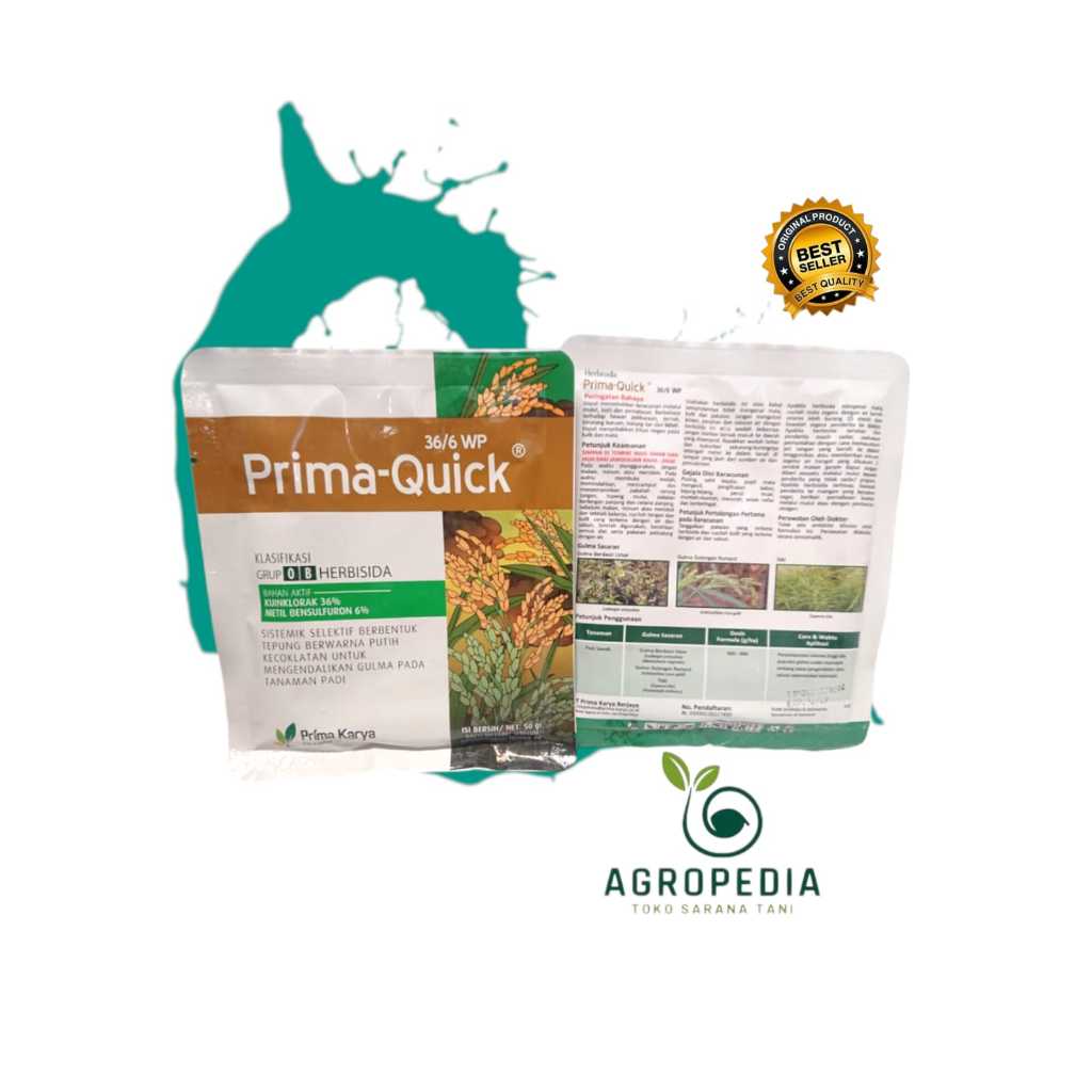 Jual HERBISIDA SELEKTIF PADI Prima-Quick 36/6 WP @50 gr - Mengendalikan ...
