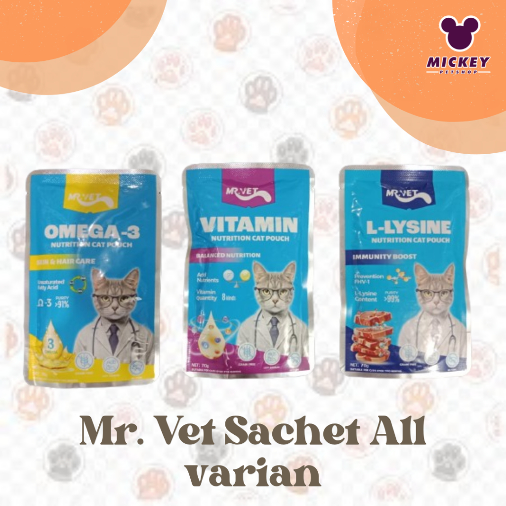 Jual Makanan kucing Mr. Vet Sachet All varian | Shopee Indonesia