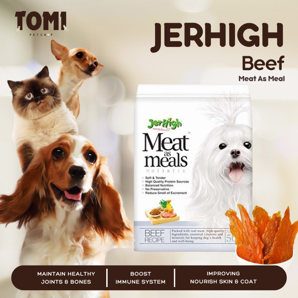Jual JERHIGH MEAT AS MEALS HOLISTIC - BEEF - DOG SNACK TREAT FOOD ...