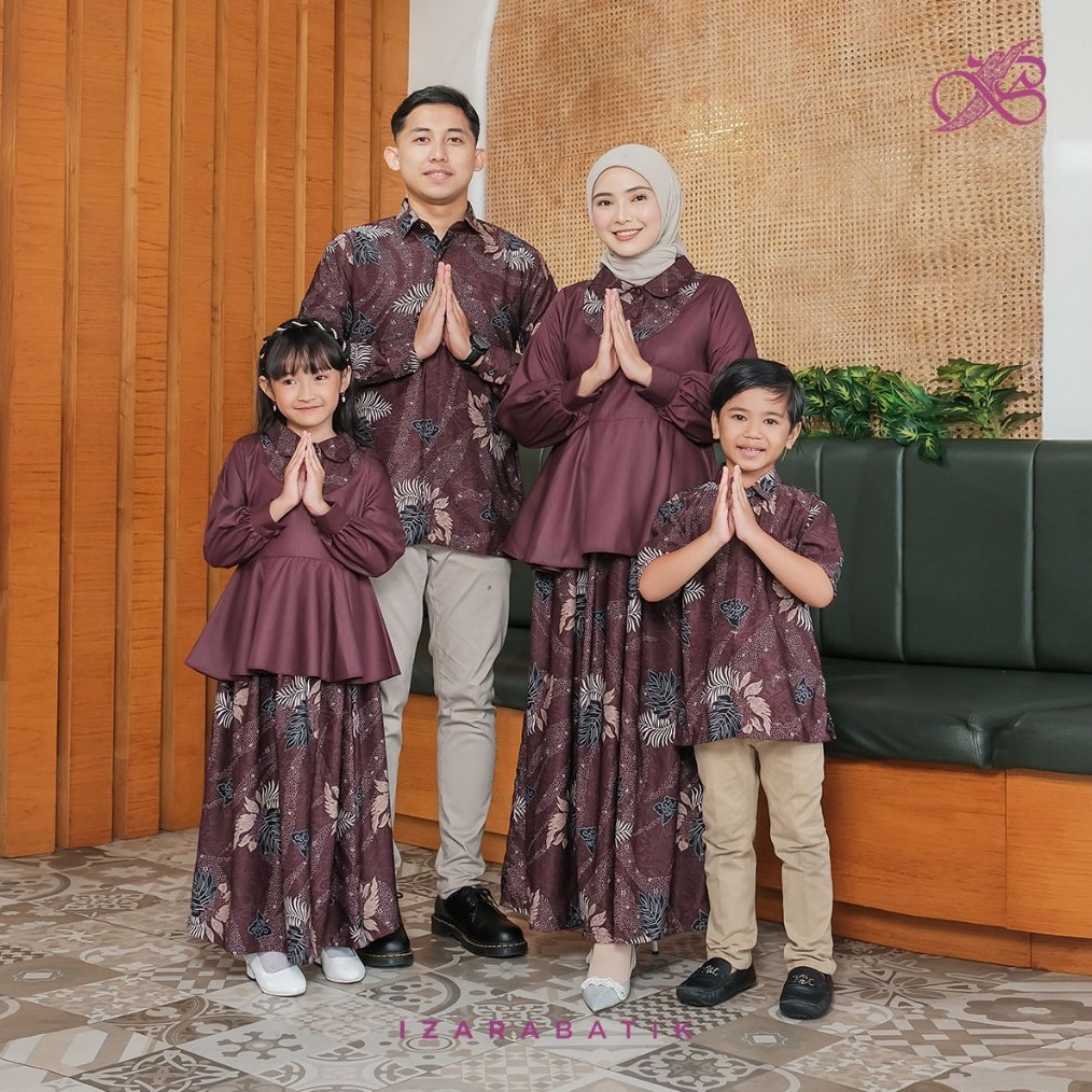 Jual KODE M22K Amanda Burgundy Izara Raya Collection Set Couple Family ...