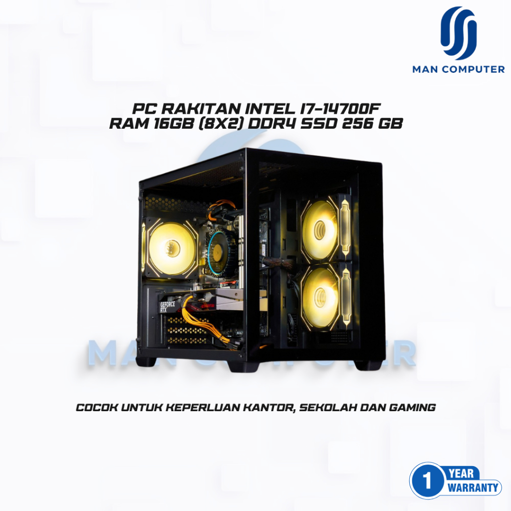 Jual PC Rakitan Gaming Intel i7-14700F RAM 16GB DDR5 SSD 256 GB RTX ...