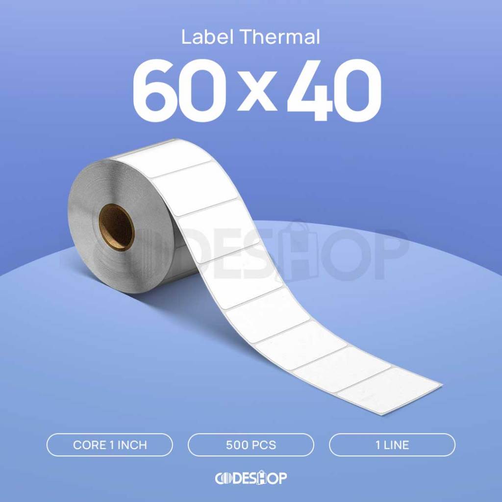 Jual Stiker Label Thermal 60x40 mm Codeshop Premium 1 Line Core 1 Inch ...