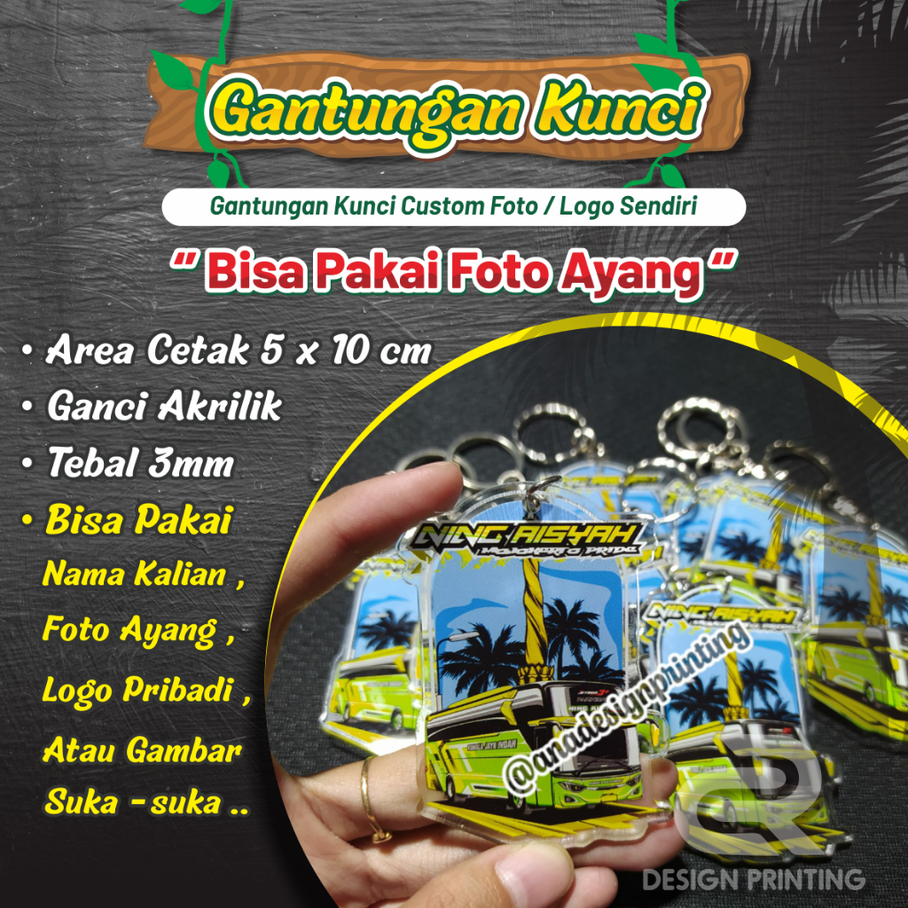 Jual Gantungan Kunci Custom Foto Ayang ( Ganci Akrilik 3mm ) // Bisa ...