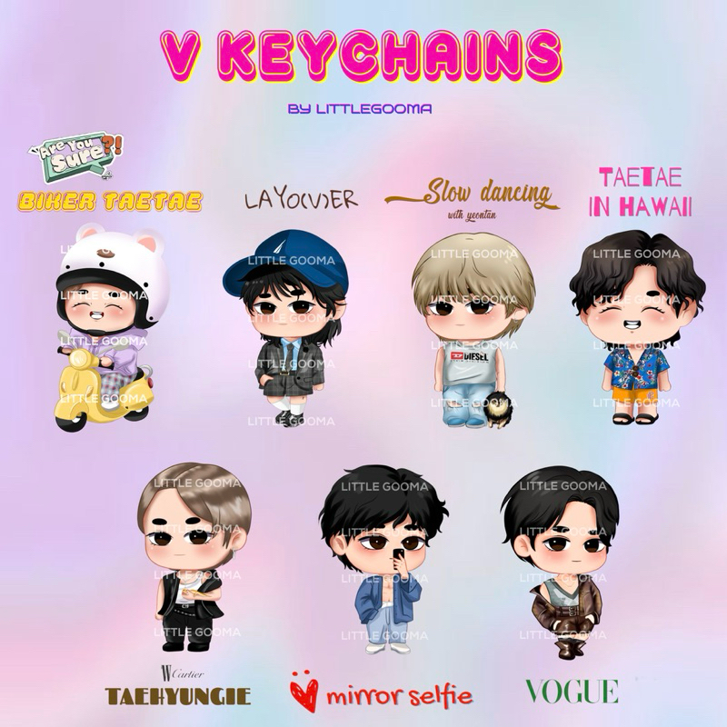 Jual Keychain BTS V Collection by Little Gooma - Gantungan Kunci BTS V ...