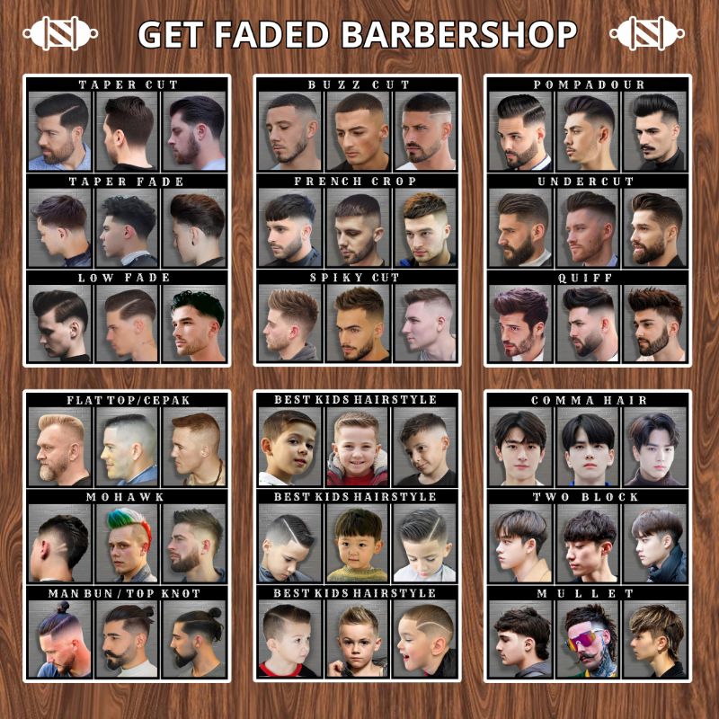 Jual Poster Barbersop pangkas rambut model rambut terbaru keren model ...