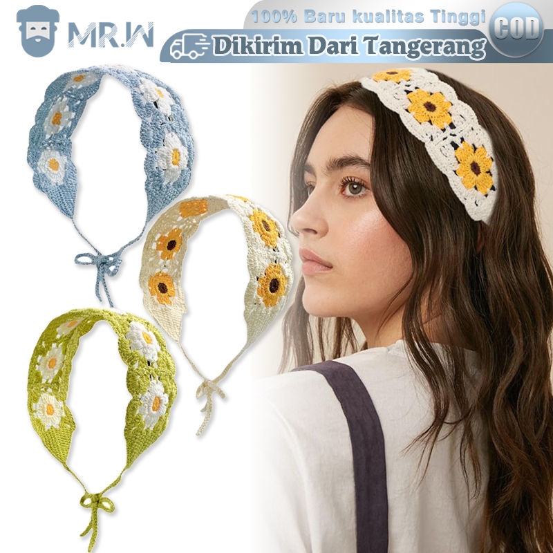 Jual Bandana Rajut Headband Knit Korean Bandana Scarves Bando Kain ...