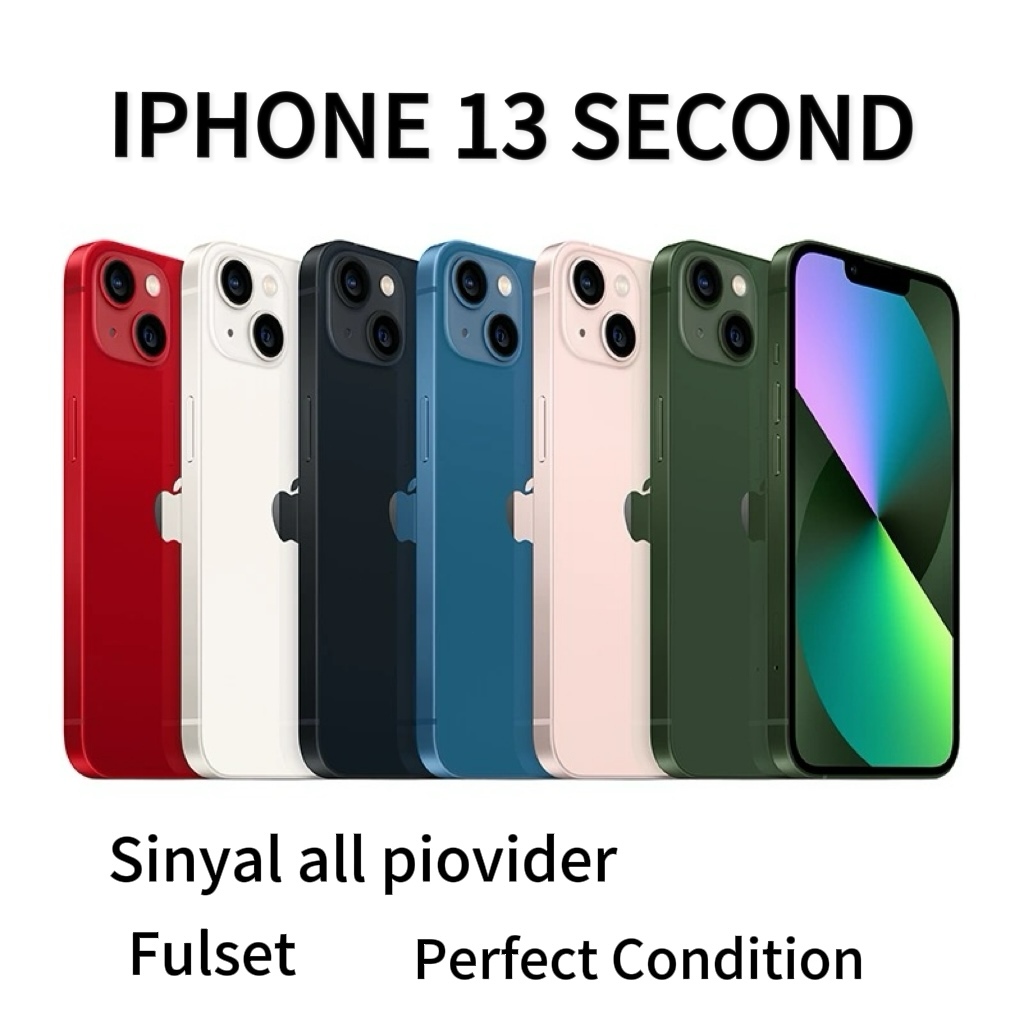 Jual iPhone 13 128GB 256GB Second BEKAS ORIGINAL 100% Seken Apple | MULUS 13 NORMAL FULLSET ...