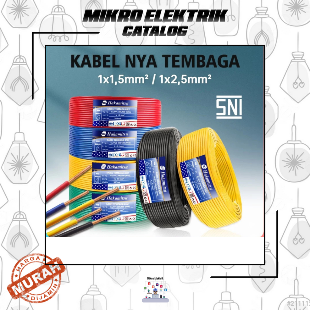 Jual Kabel Listrik Tembaga HAKAMITSU NYA 1x1.5 50Y SNI | Shopee Indonesia