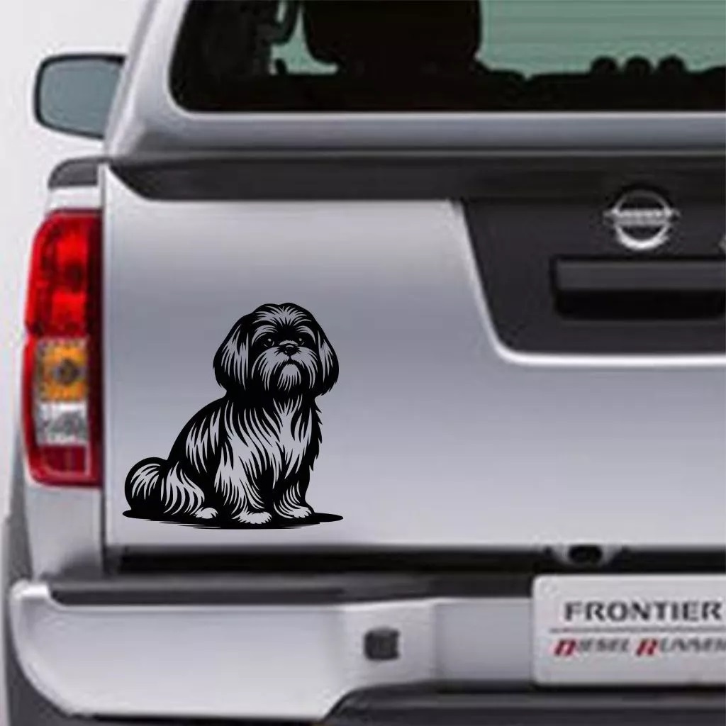 Jual BLIGHOO - CUTTING STICKER MOBIL ANJING DUDUK LUCU CUTE BULU CANTIK ...