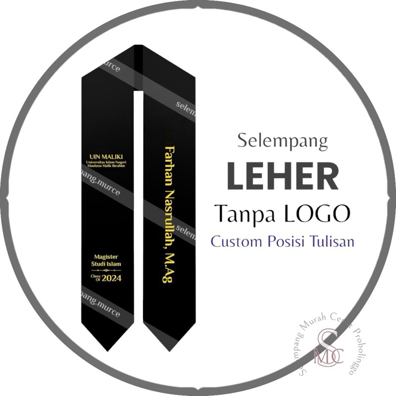 Jual Tanpa LOGO - Selempang Wisuda Leher / Kalung Custom Slempang ...
