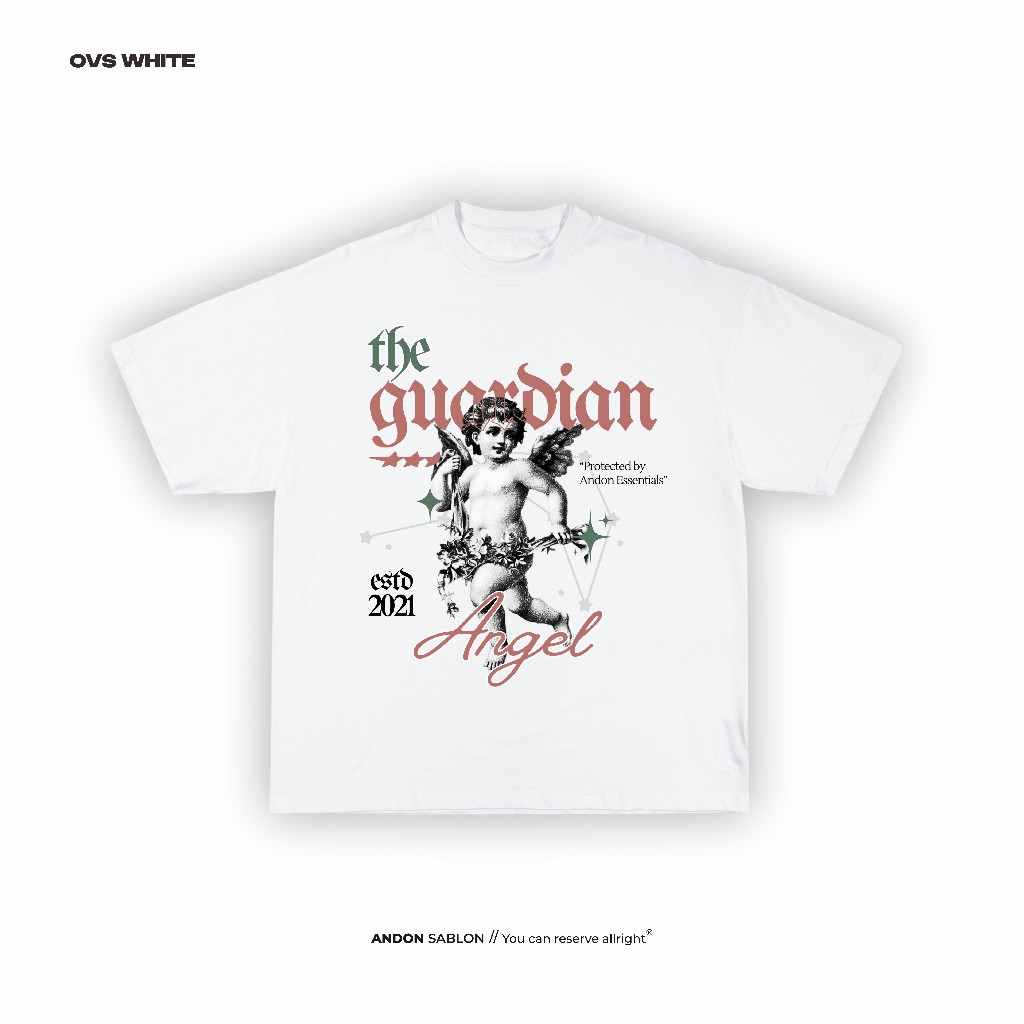 Jual ANDON Tshirt Oversize WHITE GUARDIAN / kaos putih oversize premium ...