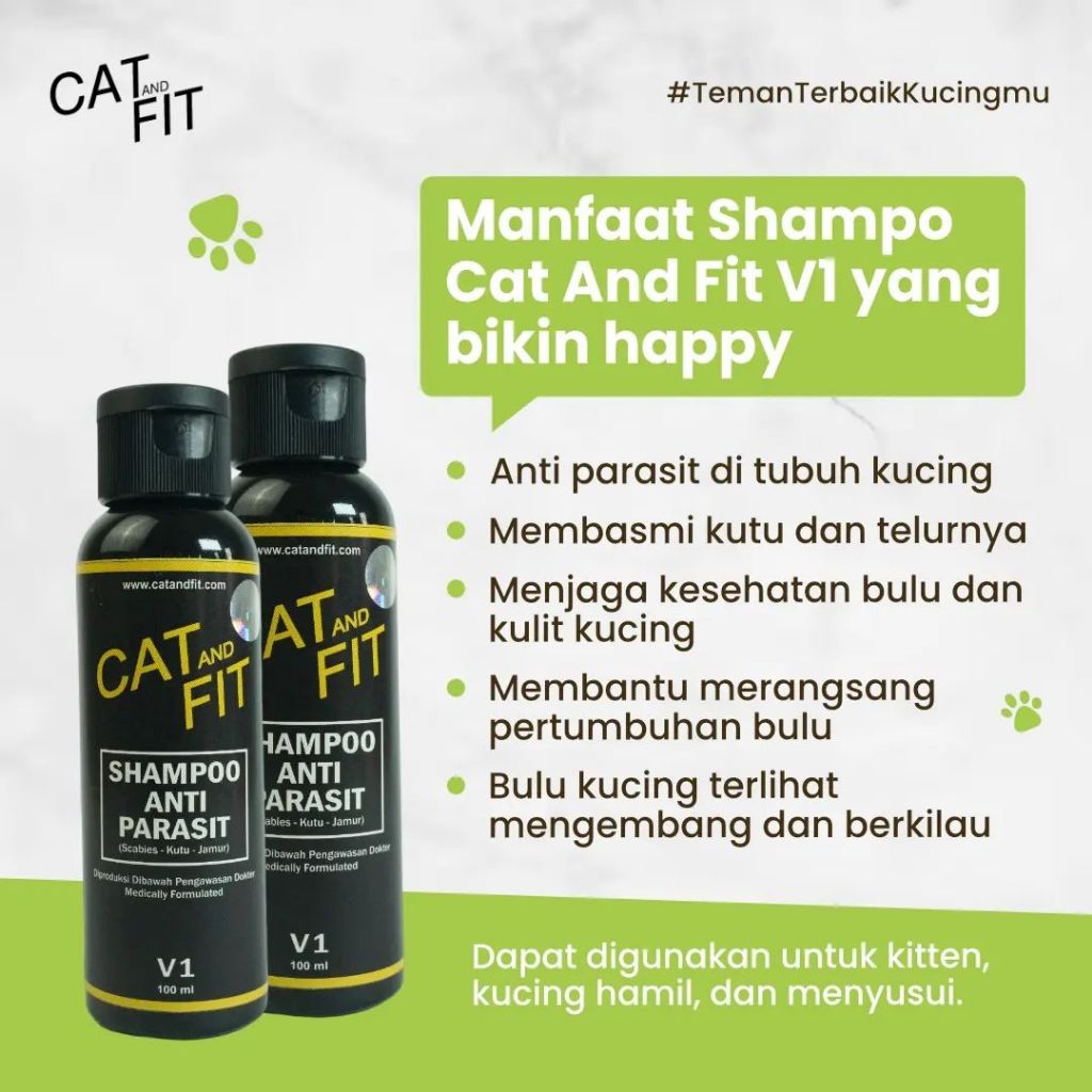 Jual CAT AND FIT V1 Shampoo kucing untuk parasit jamur dan scabies ...