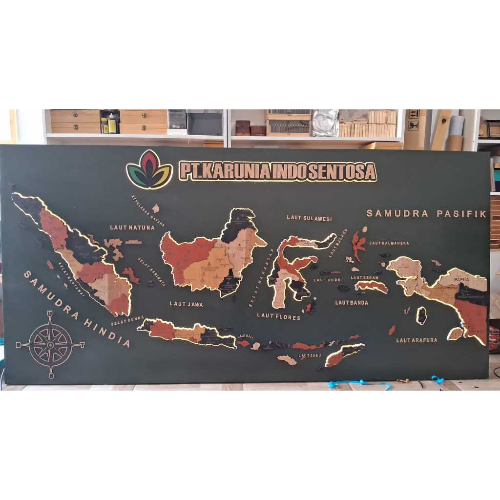 Jual Peta Custom LED Hiasan Dinding Peta Indonesia Peta Provinsi ...