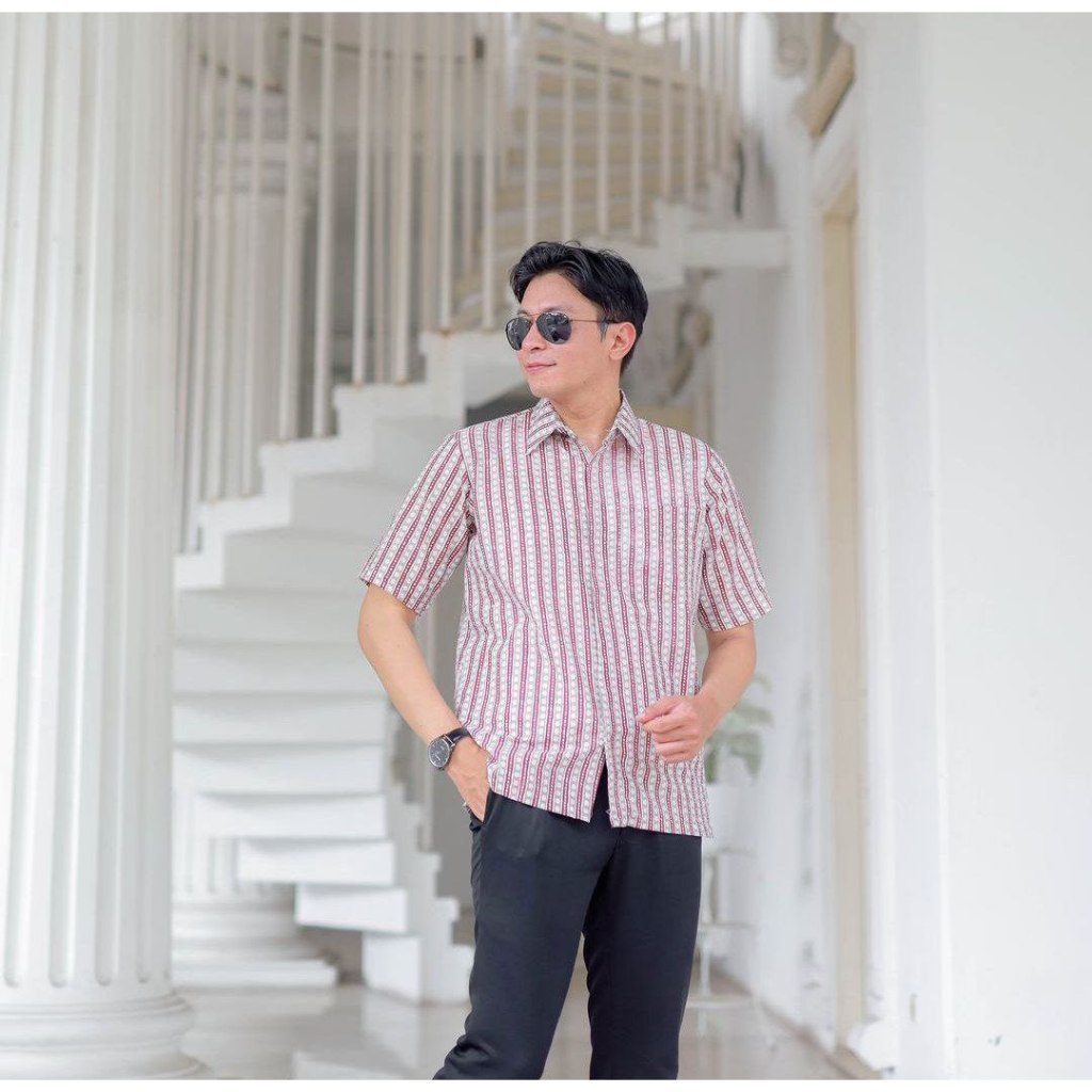 Jual Benang Raja Hem Batik Katun Lurik Liris | Shopee Indonesia