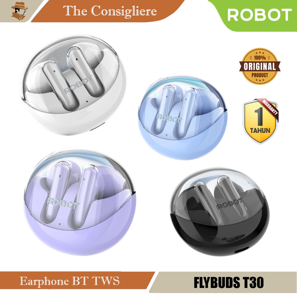 Jual Robot TWS Wireless Earphone Flybuds T30 Original BT 5.3 True ...