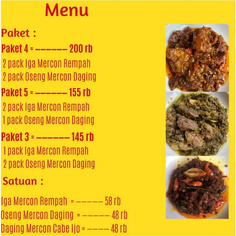 Jual NEW !! PAKET HEMAT 5 ( 2 PACK IGA & 1 PACK OSENG DAGING MERCON ...