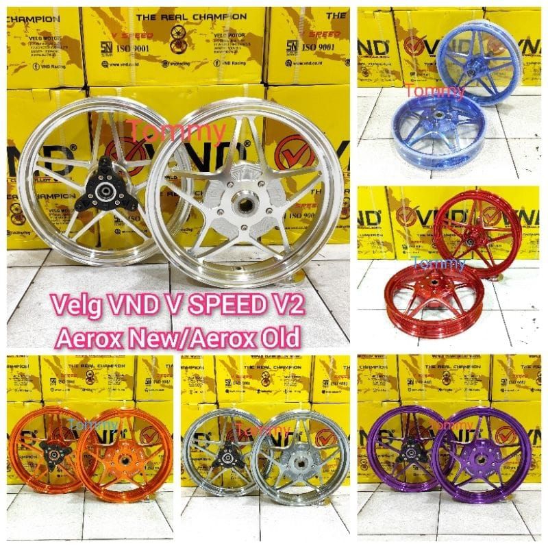 Jual Velg Velk Racing VND V SPEED Bintang V2 Aerox New/Aerox Old Vnd Vspeed Aerox 155 lebar 185 ...