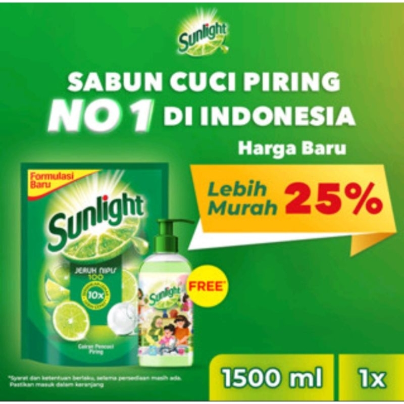 Jual Sunlight 1500ml/2x650ml/2x585ml + Botol | Shopee Indonesia