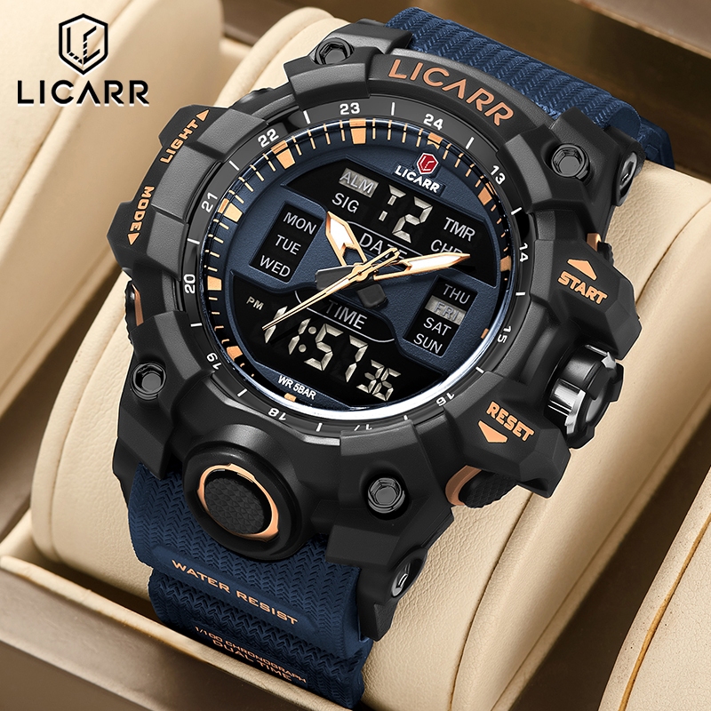 Jual LICARR Jam Tangan Pria Olahraga Analog Digital Santai Kuarsa Anti ...