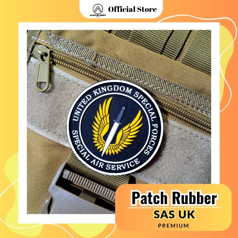 Jual ALFATIH ARMY Patch rubber UK Special Air Service SAS Timbul ...