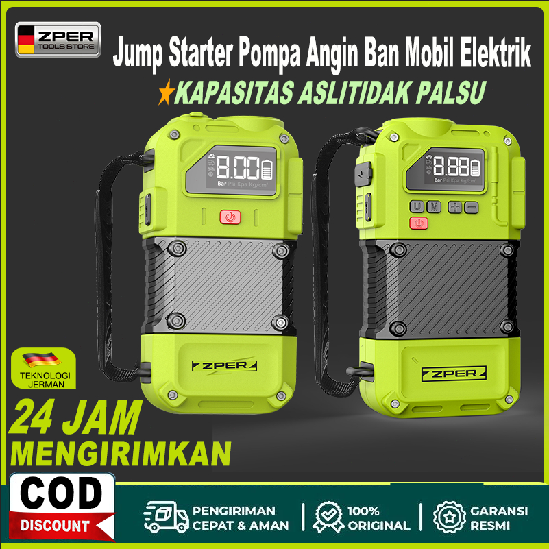 Jual [ZPER]ZPER 2-in-1 Jump Starter Aki Pompa Angin Ban Mobil Elektrik ...
