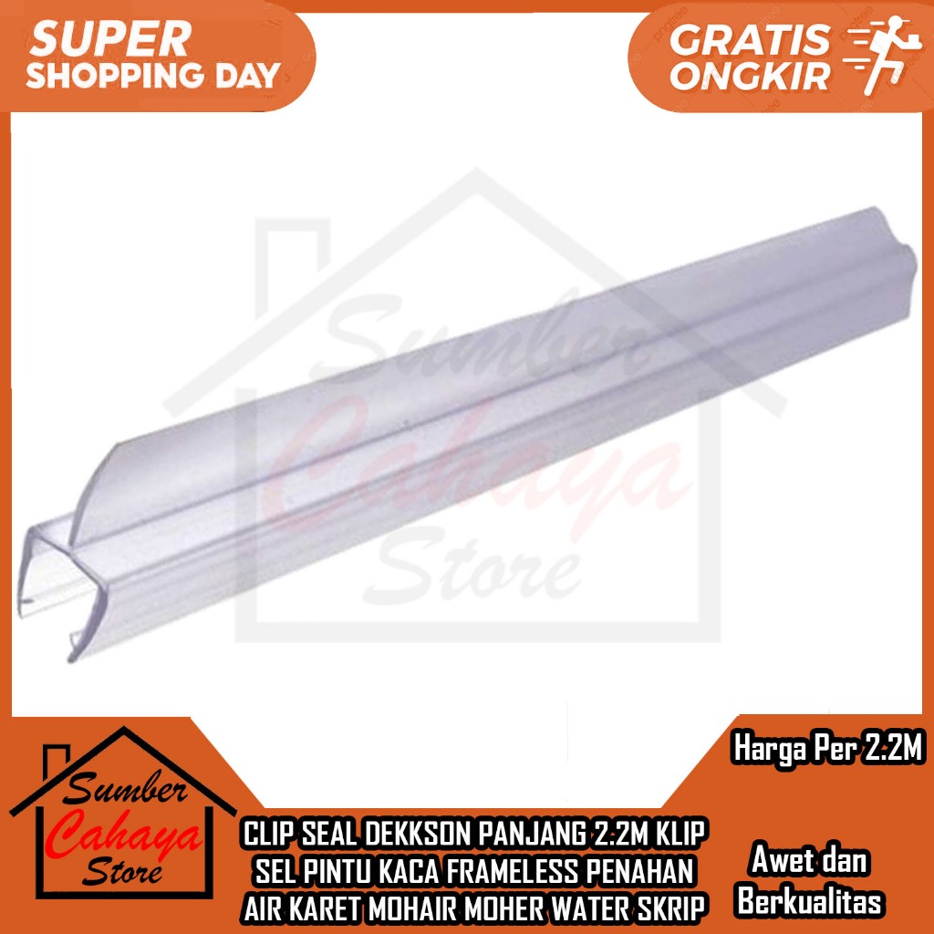 Jual Dekkson Cs Bs 2.2m Clip Klip Seal Pintu Kaca Frameless Sel Sil ...