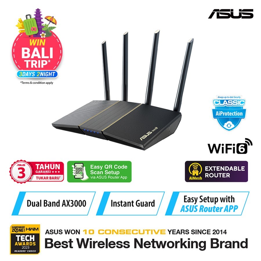 Jual Router ASUS RT-AX57 AX3000 Dual Band Smart WiFi 6 / ASUS RT AX57 ...