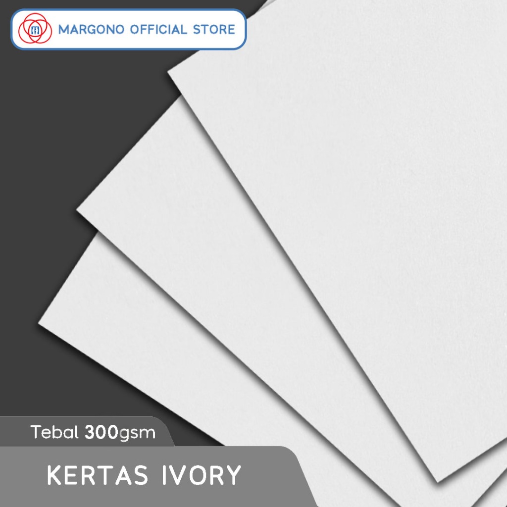 Jual Margono Kertas Ivory Super Tebal 300 / 350 / 400 gsm A4 / F4 - 50 lembar | Shopee Indonesia