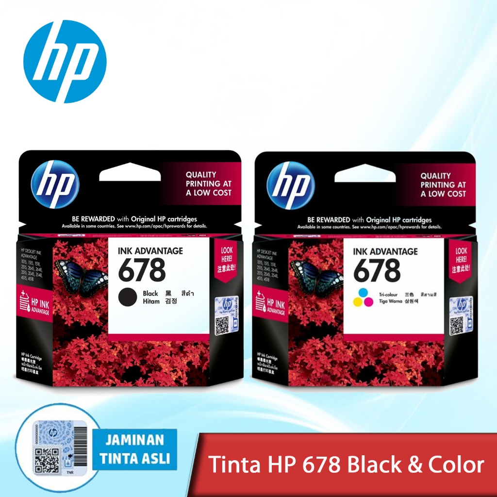 Jual Tinta Printer HP Original 678 Hitam | Tinta Printer HP 678 Tri-color | Shopee Indonesia