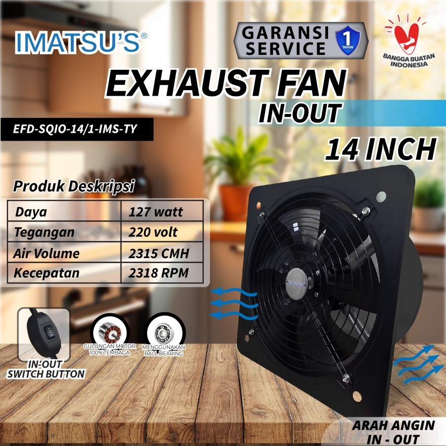 Jual IMATSU'S Exhaust Fan Besi In Out EFD-SQIO-14/1-BK-TY ukuran 14 ...