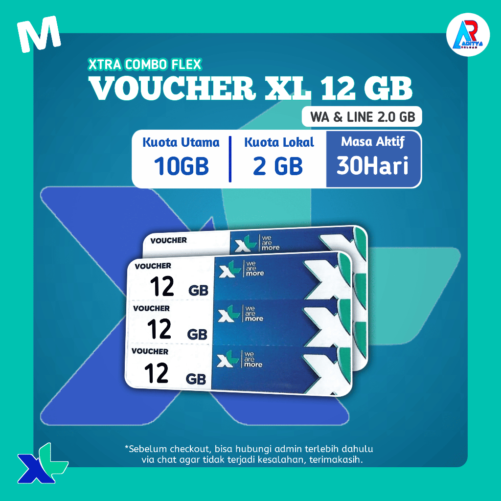 Jual Voucher XL Xtra Combo Flex M 12GB 30Hari | Shopee Indonesia