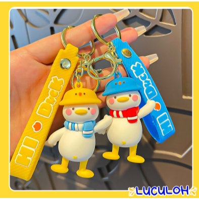 Jual Gantungan Kunci Bebek Dadah Bersyal Tali Hai Bebek Lucu Imut ...