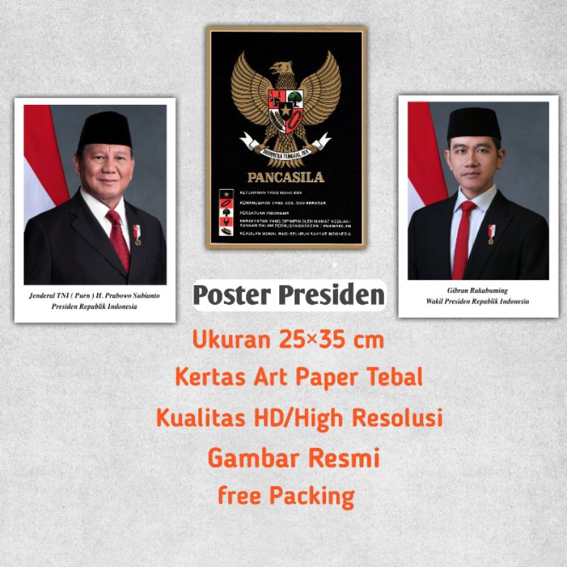 Jual Poster Presiden/ Gambar Resmi Presiden/ Kertas Poster Presiden ...