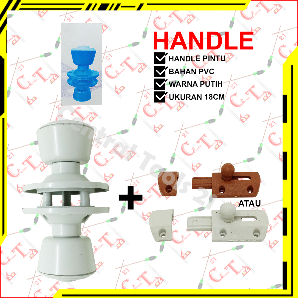 Jual Handle Pintu Grendel Set Kamar Mandi Bulat Pvc 1 Set Gagang Pintu ...