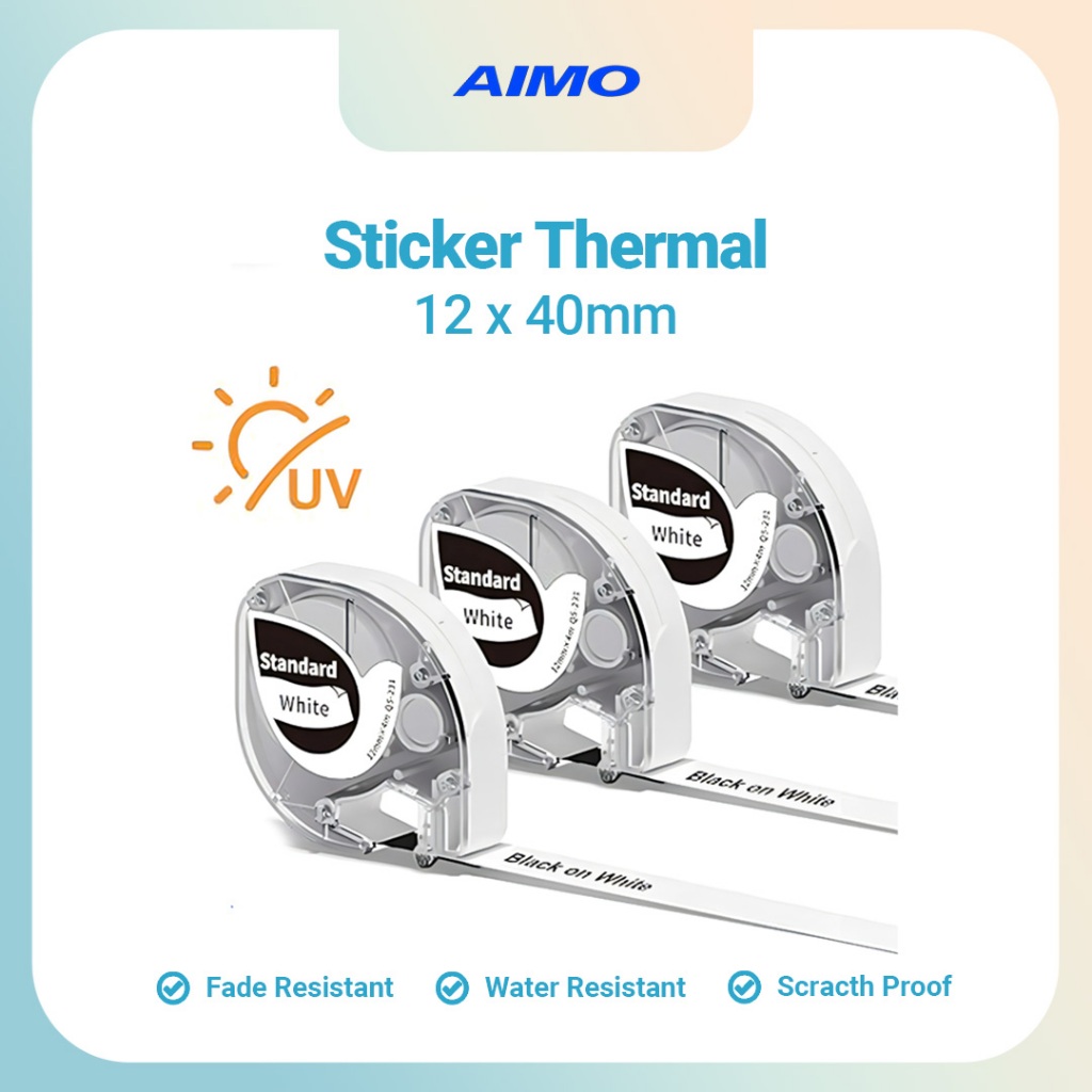 Jual AIMO Sticker Thermal Paper for P12 Pro Label Tape Refill 12mm x ...