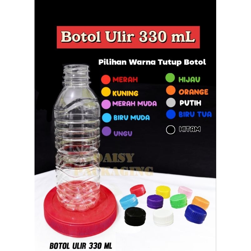 Jual botol plastik ulir 330 ml / botol air minum kemasan PET aqua 330 ...