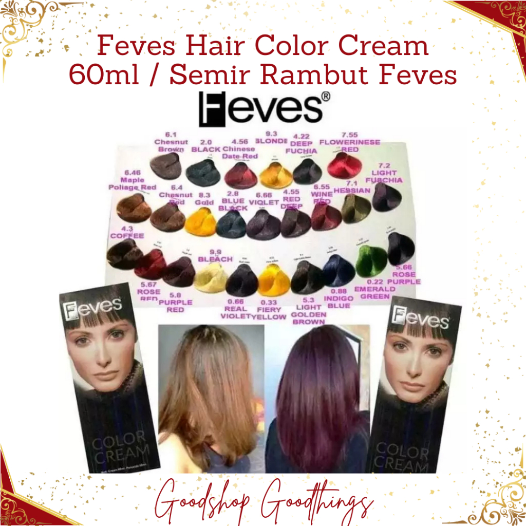 Jual Feves Hair Color Cream 60ml / Semir Rambut Feves | Shopee Indonesia