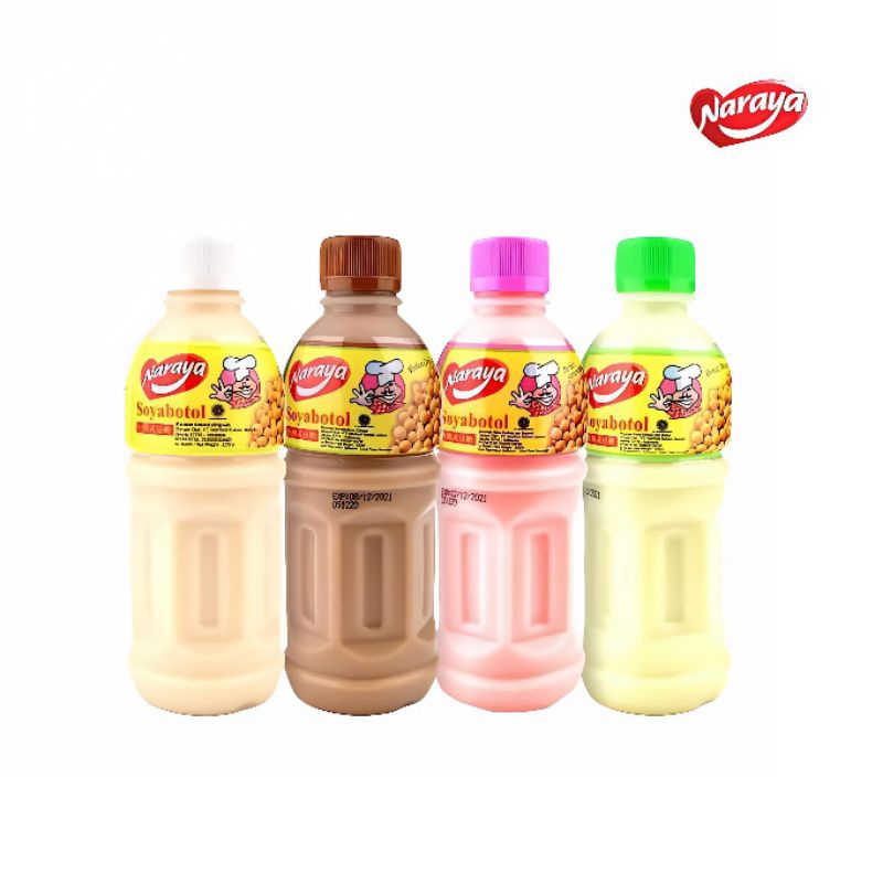 Jual Minuman Susu Soya Botol Original Coklat Strawberry Naraya 320ml ...