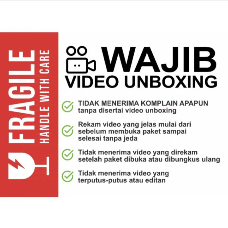 Jual Stiker fragile unboxing uk 8x6 cm/ stiker barang pecah belah ...