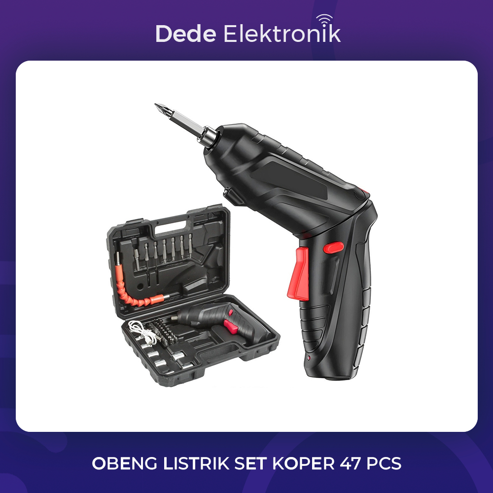 Jual Obeng Listrik Baterai Cordless Tools Screwdriver Set Koper 47 pcs ...