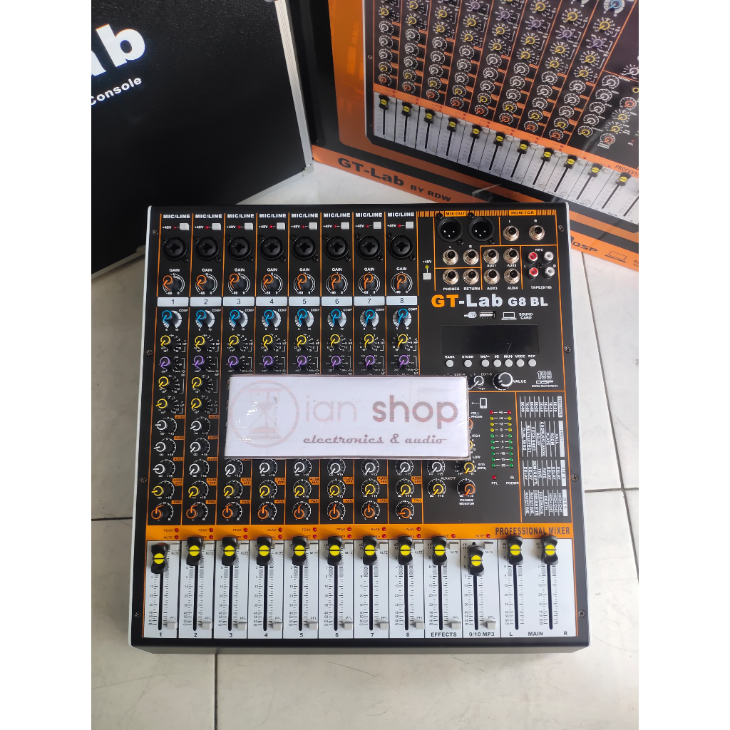 Jual Mixer Audio GTlab8 GT-Lab8 BL GT Lab8 G8 Original 8 Chanel By RDW 8ch New Efek 199 DSP ...