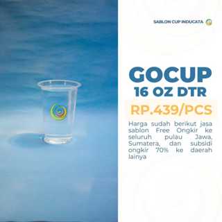 Jual SABLON CUP 16oz 7,3gr - Datar- Gratis Design 3 Sisi 1 Warna Gelas ...