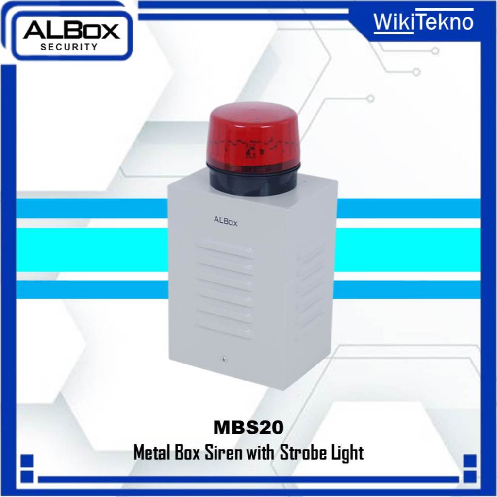 Jual Metal Box Siren with Strobe Light - Sirine Alarm Albox MBS20 ...