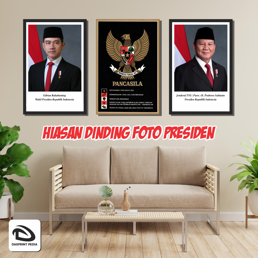 Jual Poster Foto Presiden Dan Wakil Presiden rESMI + Bingkai MDF 20X30 ...