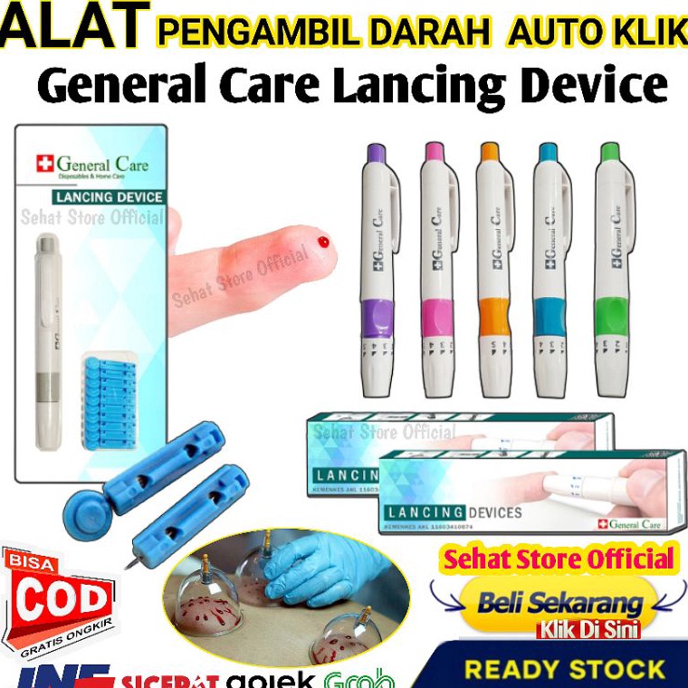 Jual Top Now Alat Pengambil Darah General Care Lancing Device Pen Bekam Auto Klik Pena Untuk Cek ...