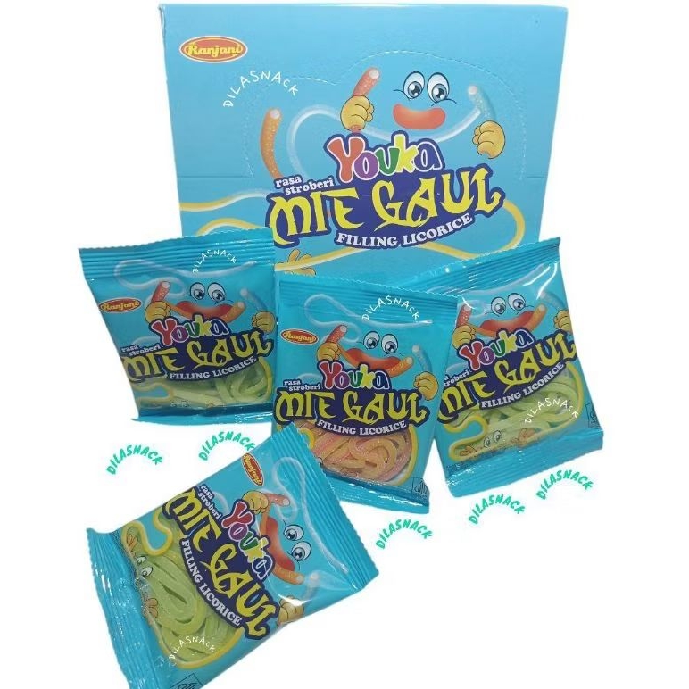 Jual Permen youka MIE GAUL 1 box isi 20 yoka spaghetti kembang gula ...