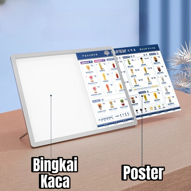 Jual kotak display menu/ bingkai menu/frame display size A4 Tanpa Lampu ...