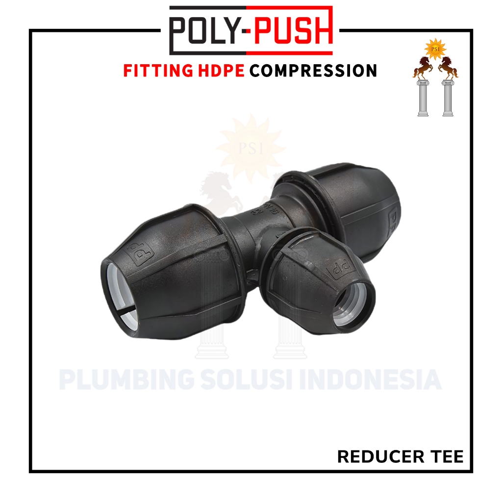 Jual Poly Push Reducer Tee / Vlok Tee 3 x 2 Inch / 90 x 63 mm Fitting HDPE Compression | Shopee ...