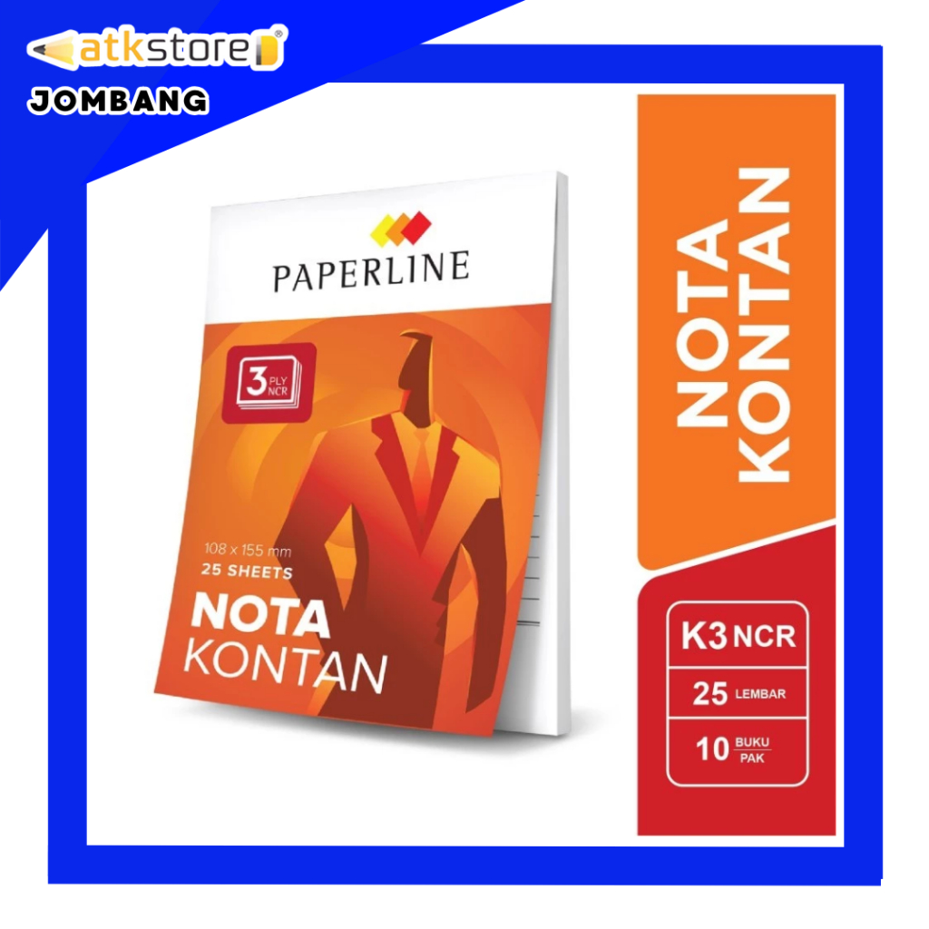 Jual PAPERLINE Nota Kontan NCR K3 108 x 155 mm 3 PLY 25 Lembar - Nota ...
