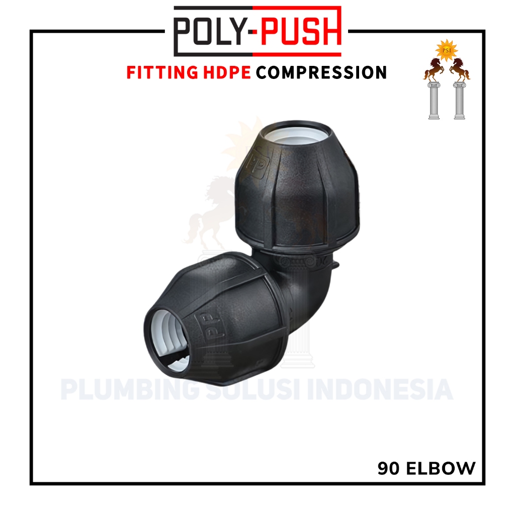 Jual Poly Push 90 Elbow / Knee 2 Inch / 63 mm Fitting HDPE Compression ...
